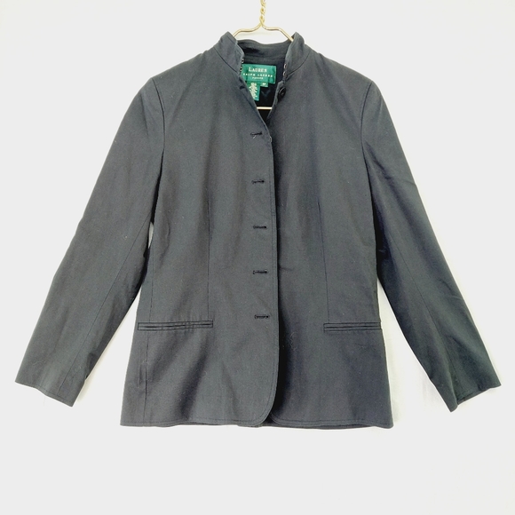 Ralph Lauren | Jackets & Coats | Ralph Lauren Black Mandarin Collar ...